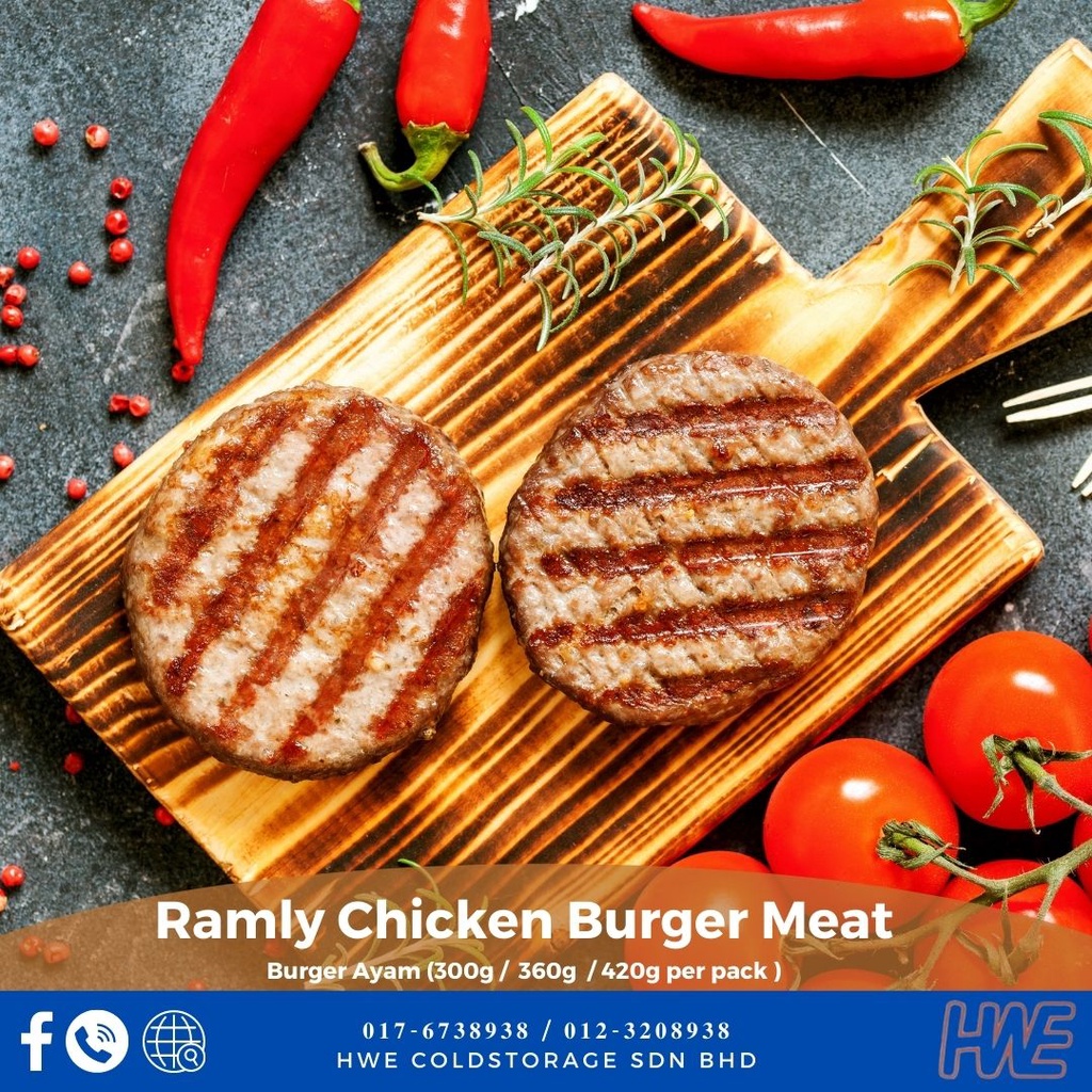 [Halal] Ramly Chicken Burger Meat 420g | Ramly Burger Ayam | Shopee ...
