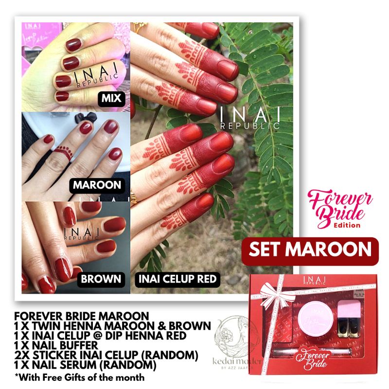 INAI REPUBLIC Forever Bride Edition Set HQ Original/ Inai Kuku Sah ...