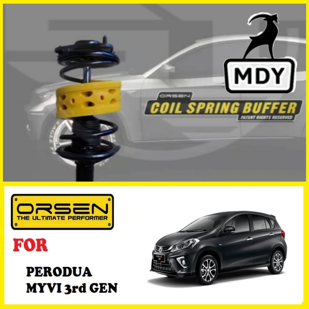 ORSEN Coil Spring Rubber Perodua Myvi 3rd Gen x 2 pcs Cushion Buffer ...