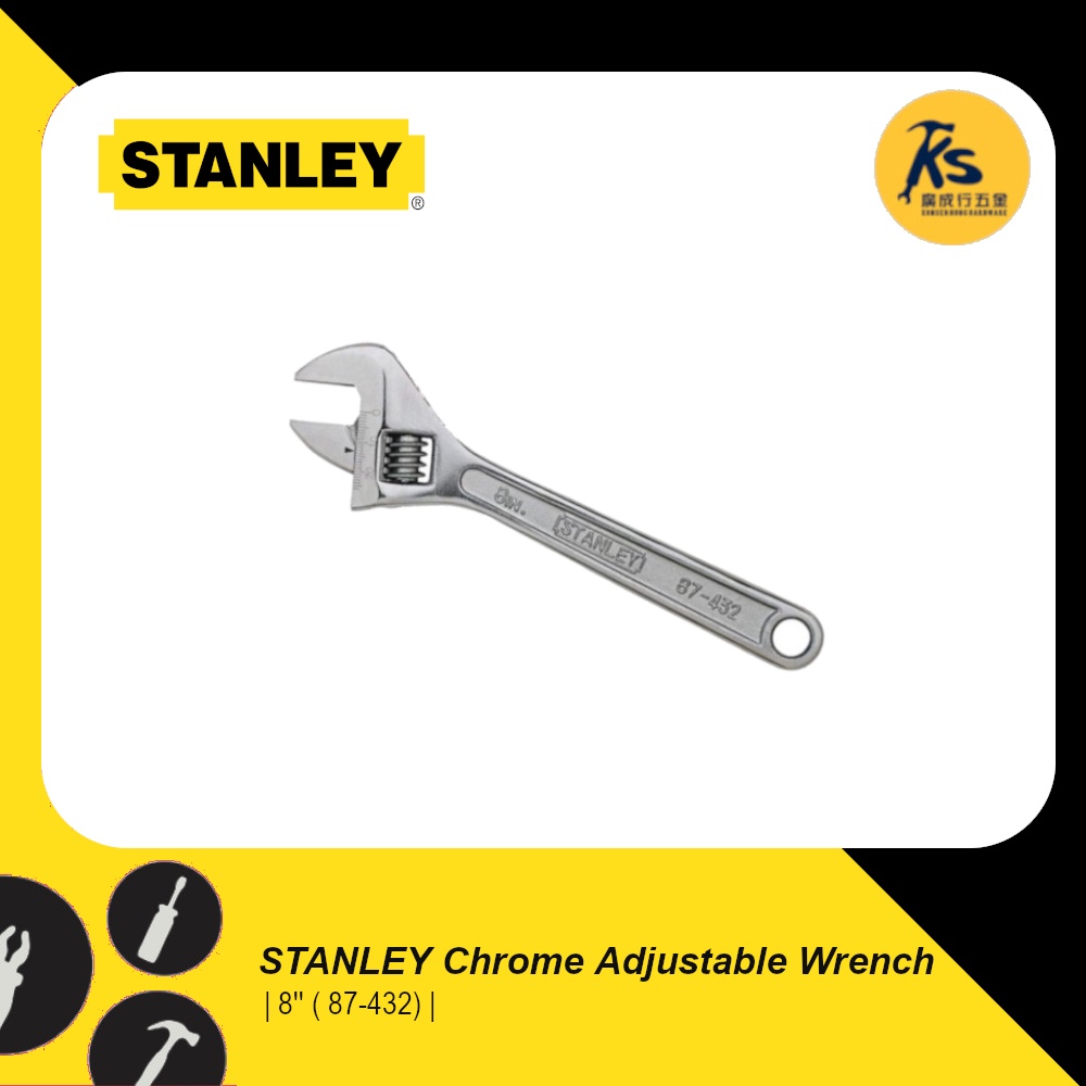 STANLEY Chrome Adjustable Wrench ( 4" | 6'' | 8'' | 10'' | 12 ...