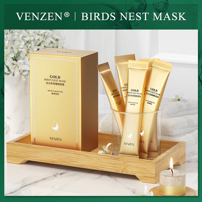ROREC VENZEN Gold Bird's Nest Sleeping Mask 4ml x 20pcs | Shopee Malaysia