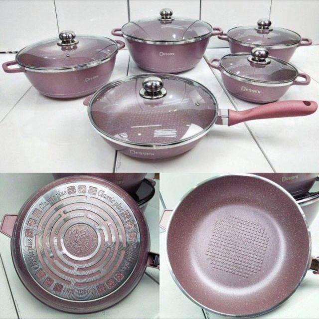 💥💥💥 READY STOCK 💥💥💥 Dessini 12pcs Cookware Granite Coating Set | Shopee ...