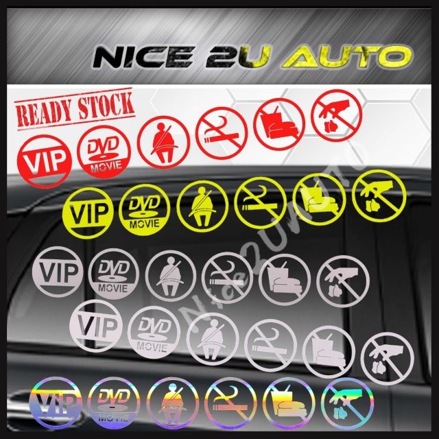 Car Sticker VIP 6 Symbols Side Window Sticker | Shopee Malaysia
