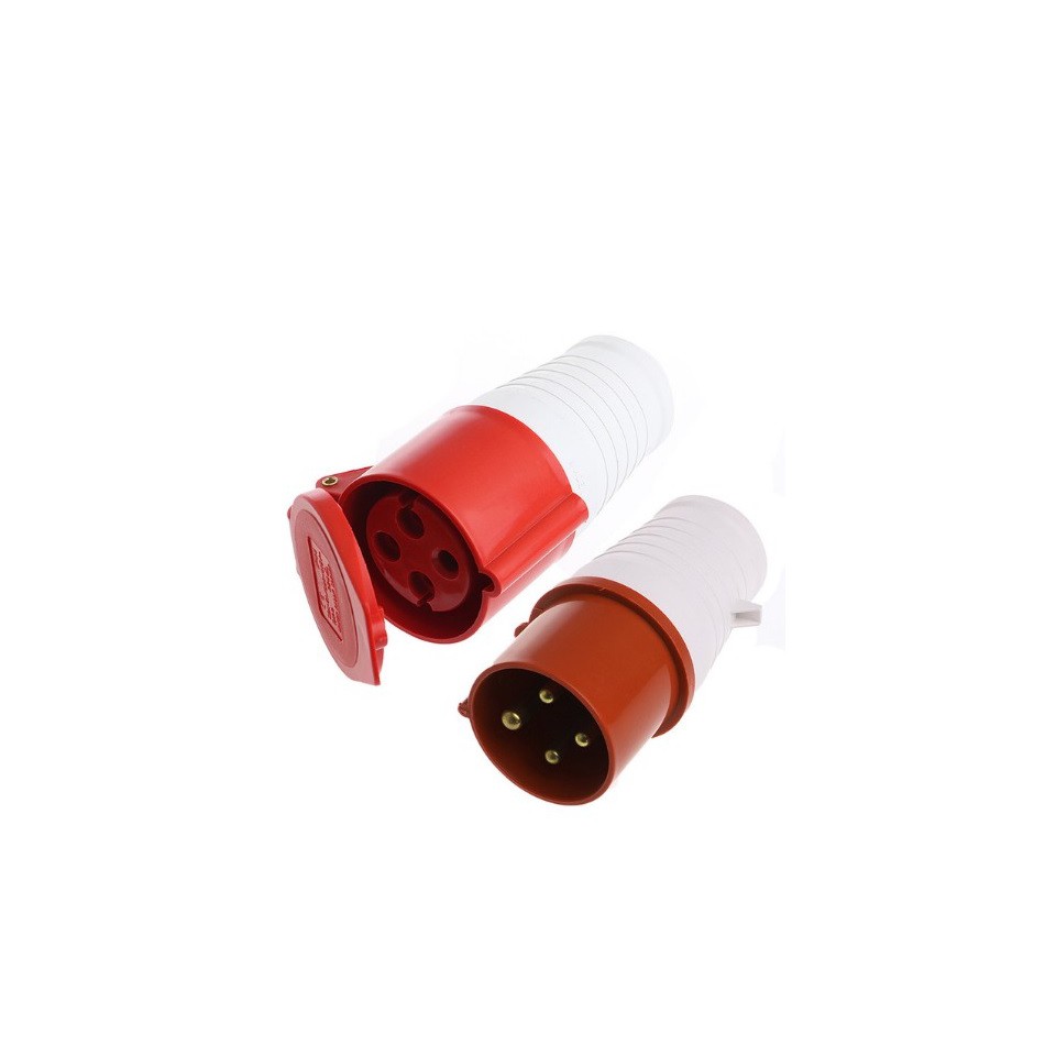 Industrial Plug & Socket 380V ~ 415V 32Amp 4 Pin & 3 Way Socket ...