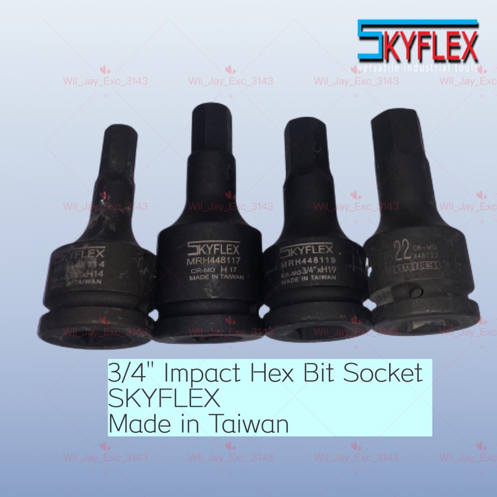 SKYFLEX MRH448 3/4" IMPACT HEX BIT SOCKET. ALLEN KEY SOCKET SINGLE SIZE ...