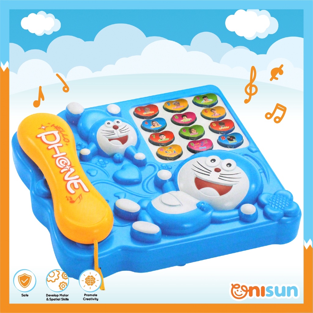 Kids Doraemon Phone Toy with Light and Music Electronic Toy (Mainan ...