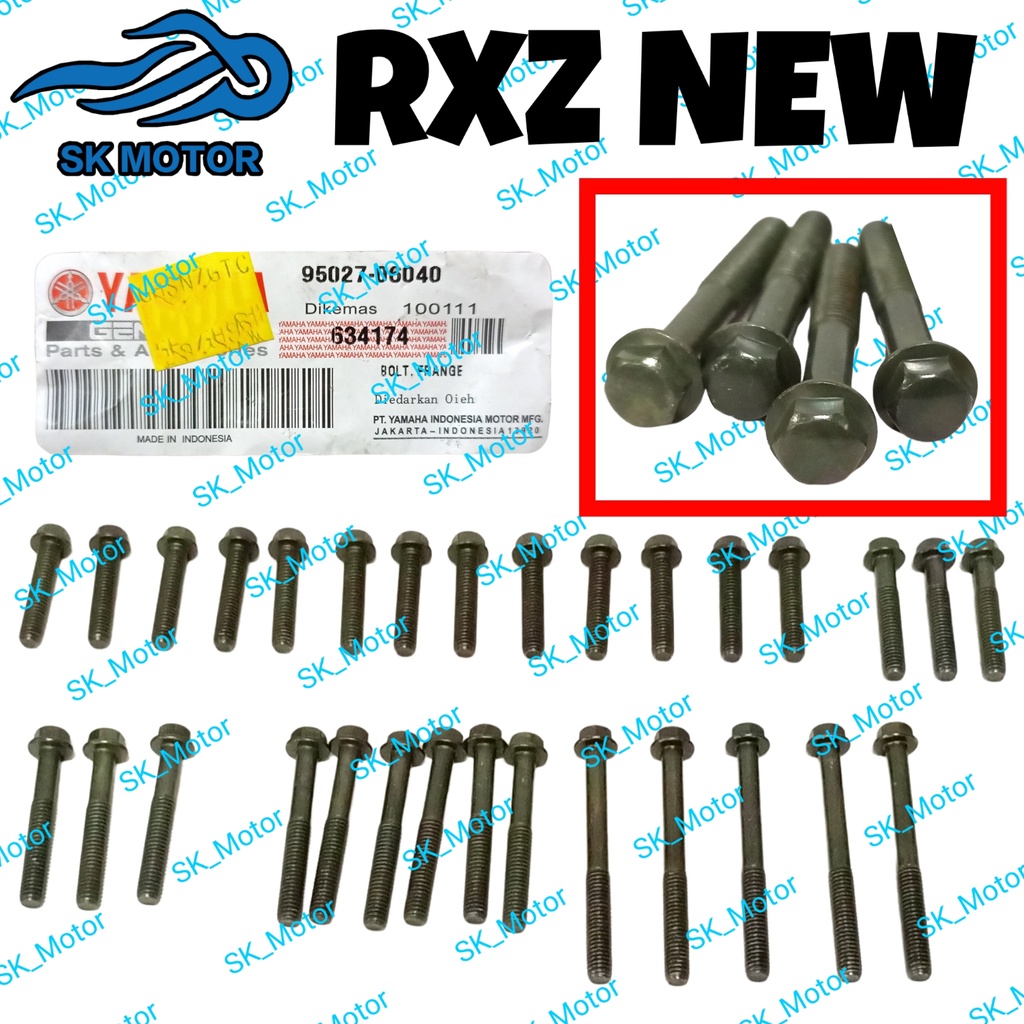 Yamaha RXZ NEW Catalyzer Crankcase Cover Engine Screw Complete Full Set ...