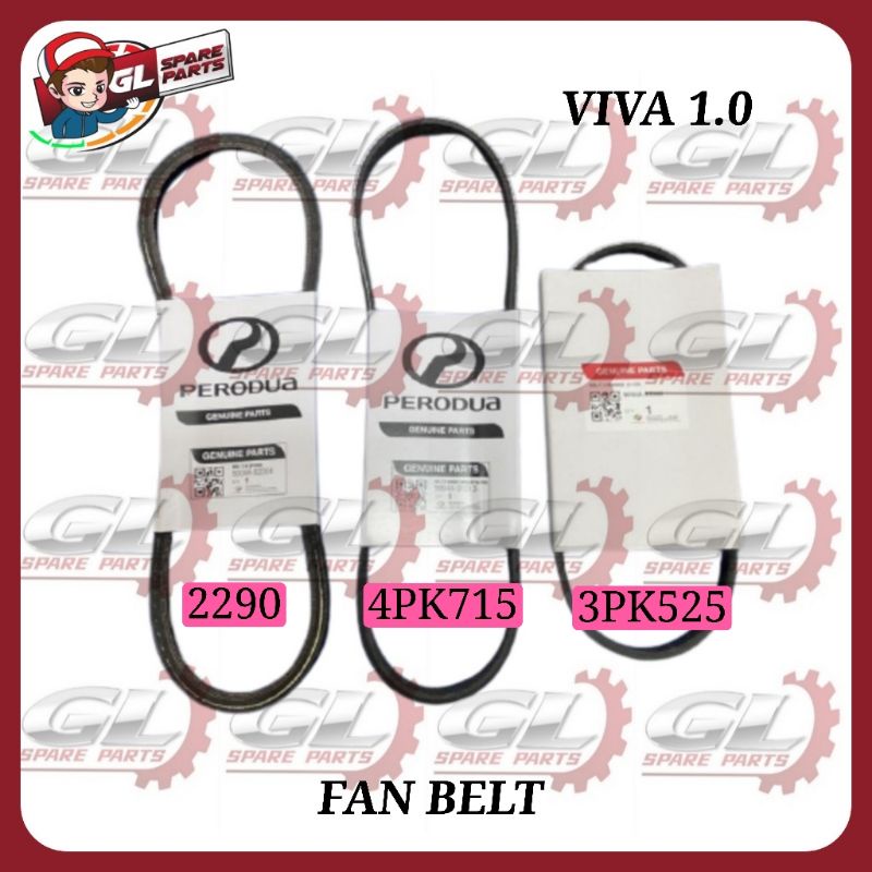 FAN BELT ORIGINAL VIVA 1.0 (3PK525)(4PK715)(2290)(SET) | Shopee Malaysia