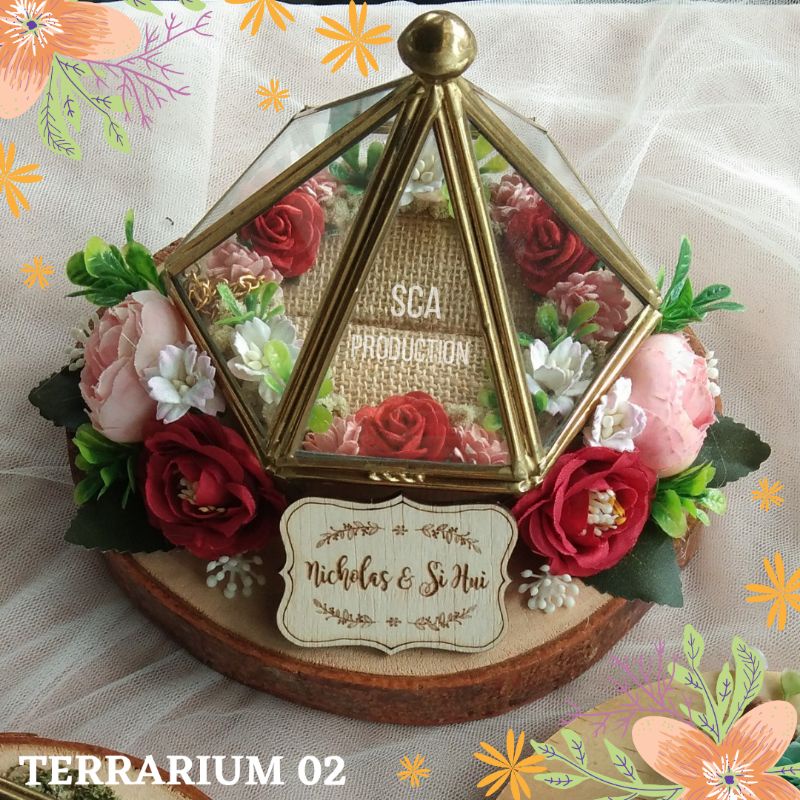Wedding ringbox/ring bearer terrarium/ring holder/delivery box/Wedding ...