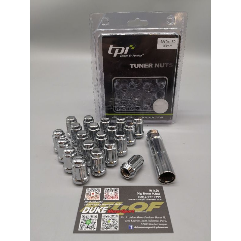 Tpi Wheel Nut Chrome 6 Pin With Lock Nut 20pcs 1.5 Tpi 6 Spline Tunner ...