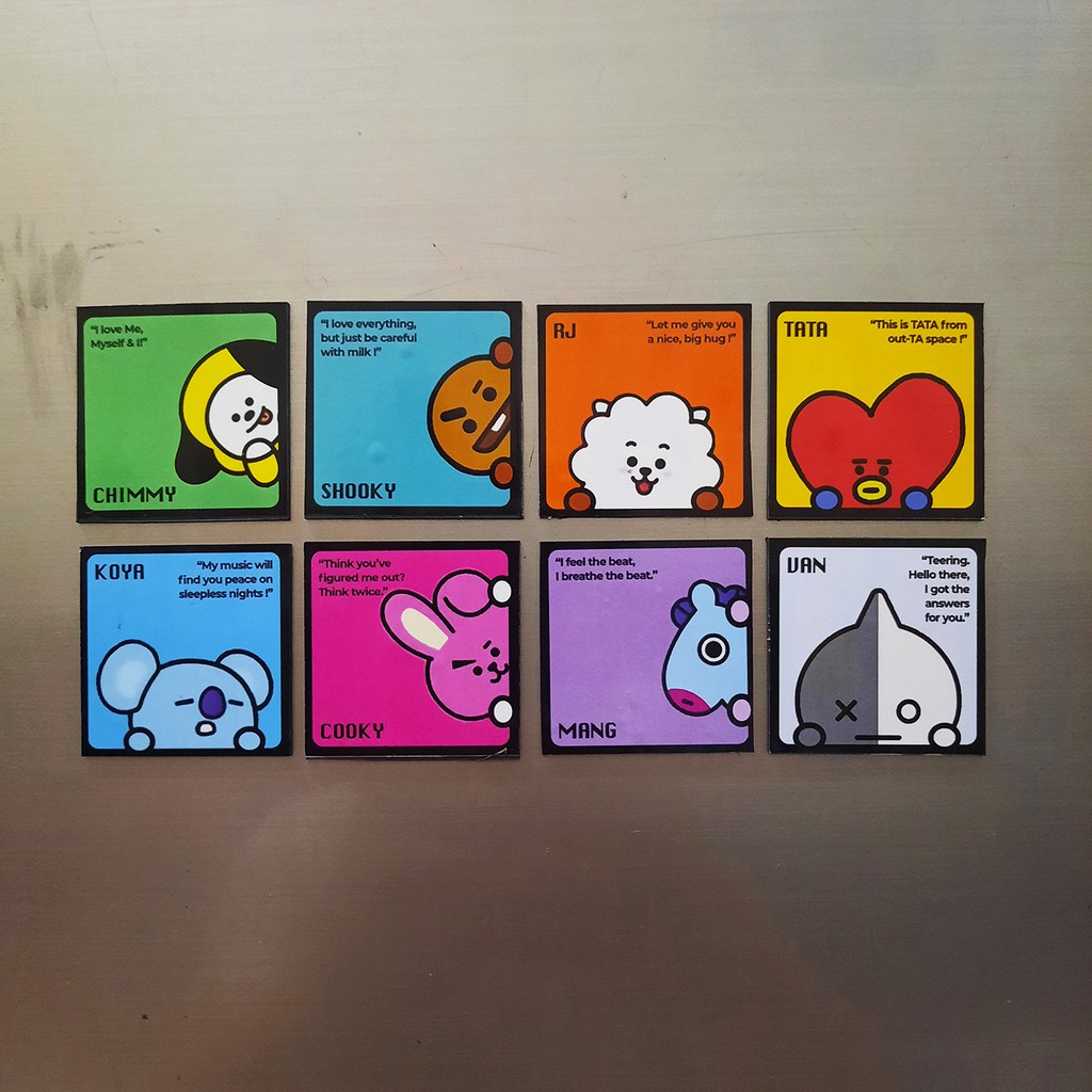 Fridge MAGNET BT21 1set = 8 Characters | Shopee Malaysia
