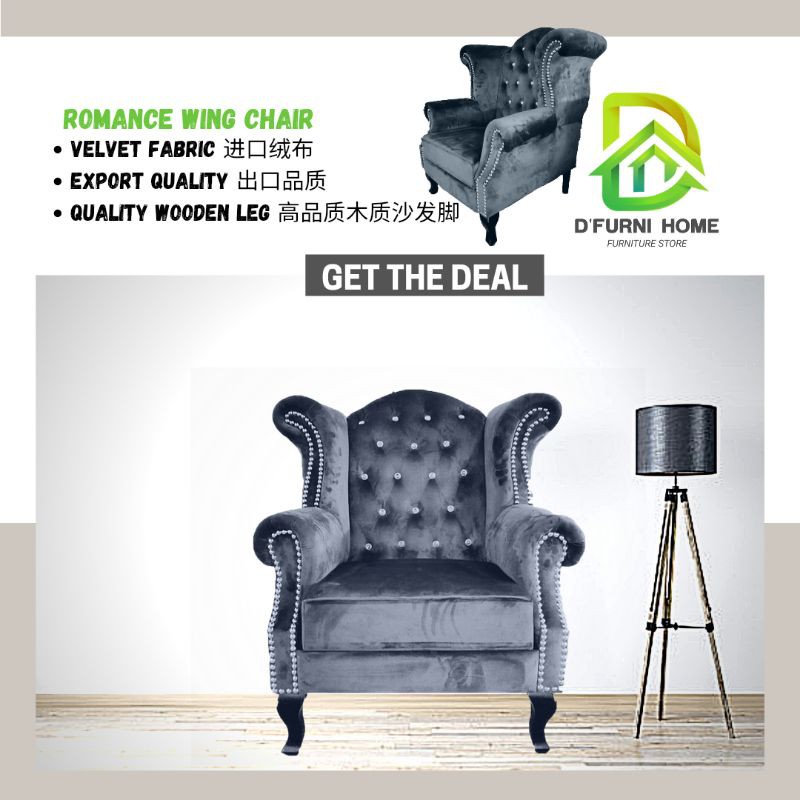 D FURNI ROMANCE WING CHAIR (FREE SHIPPING) | Shopee Malaysia