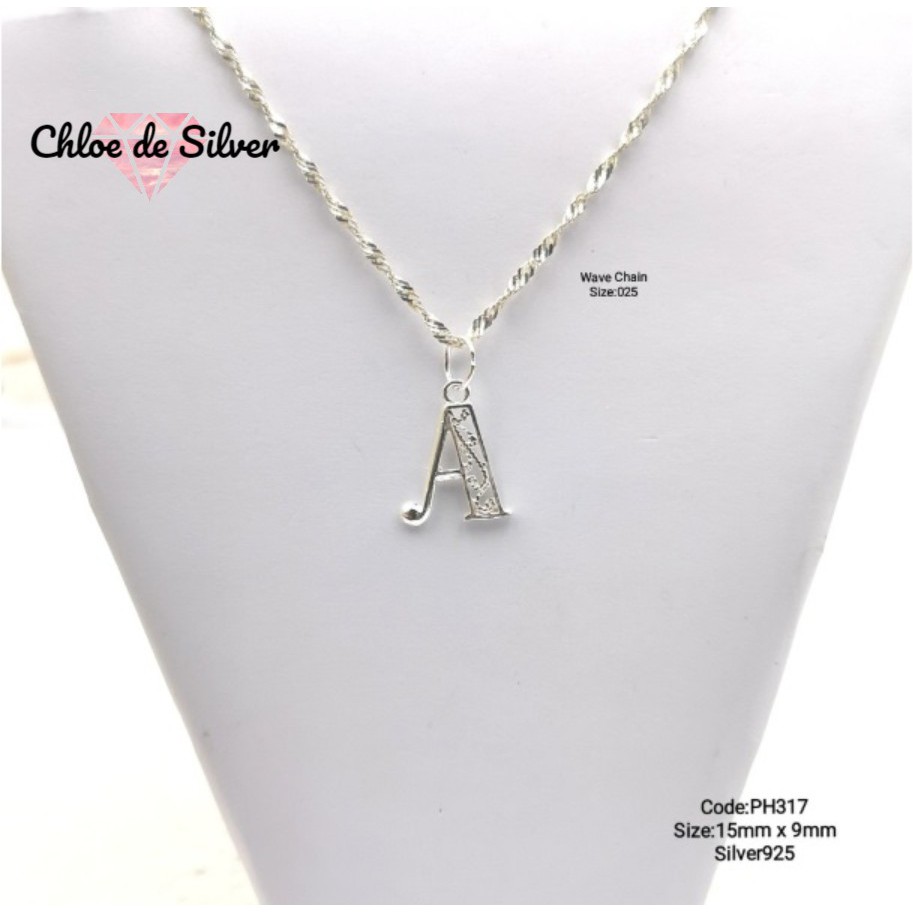 PH317 Original Silver 925 Alphabet Locket Pendants Necklace Set Charms ...