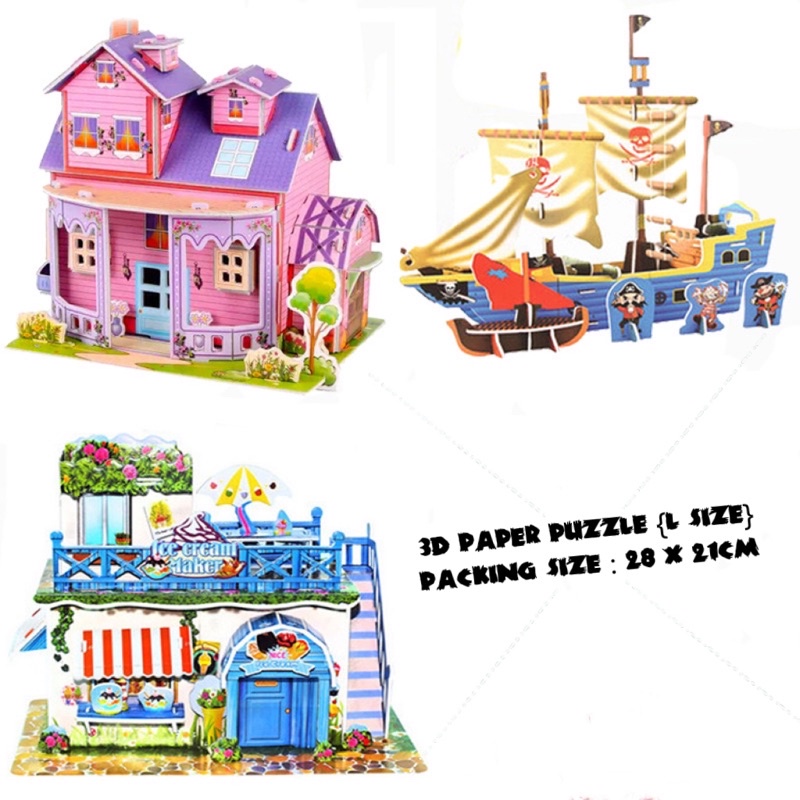 Early Learning 3D DIY Paper Puzzle Handicraft (Big Size) | Shopee Malaysia