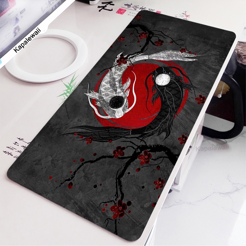 Fish Large Anime Black Mousepad Gamer Cute Kawaii Gaming Mouse Pad XXL ...