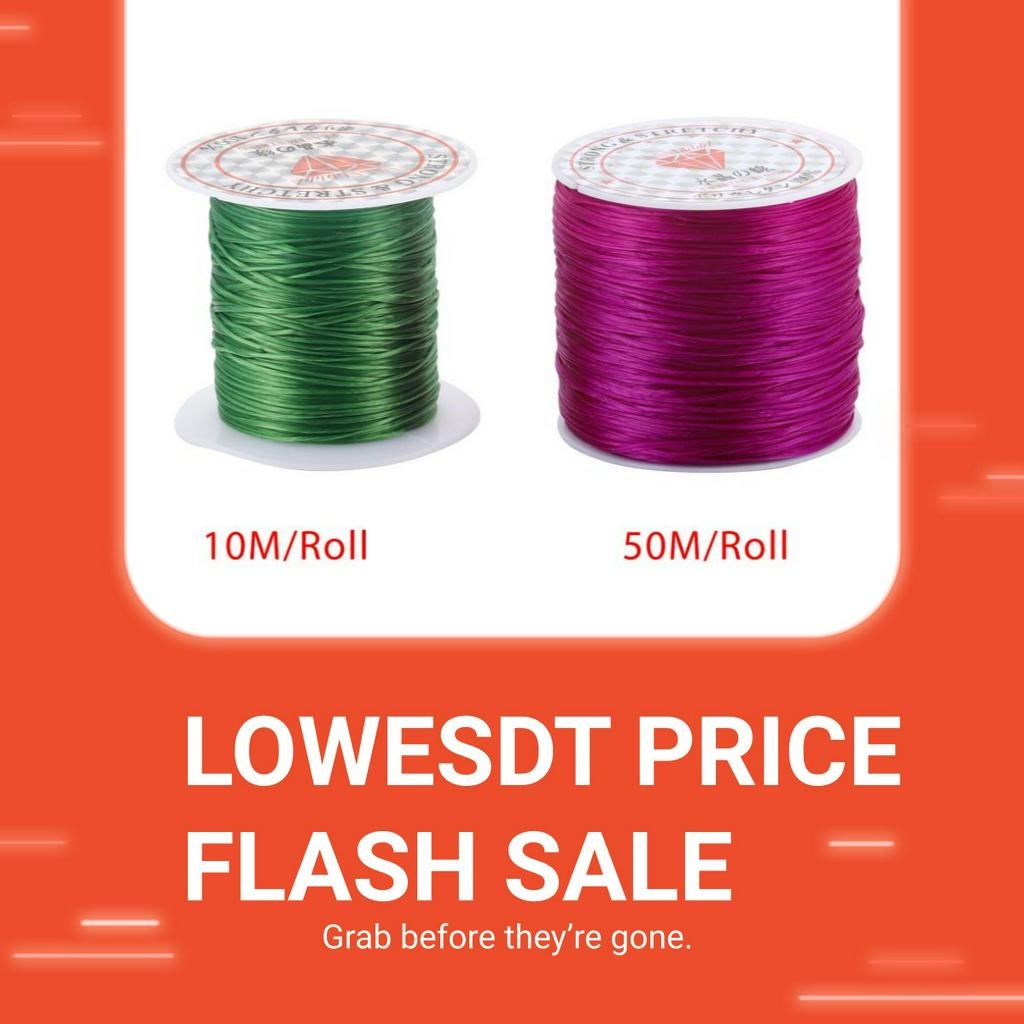 50M/roll 1mm Round Stretch Elastic Cord For Bracelets Necklace Nylon ...
