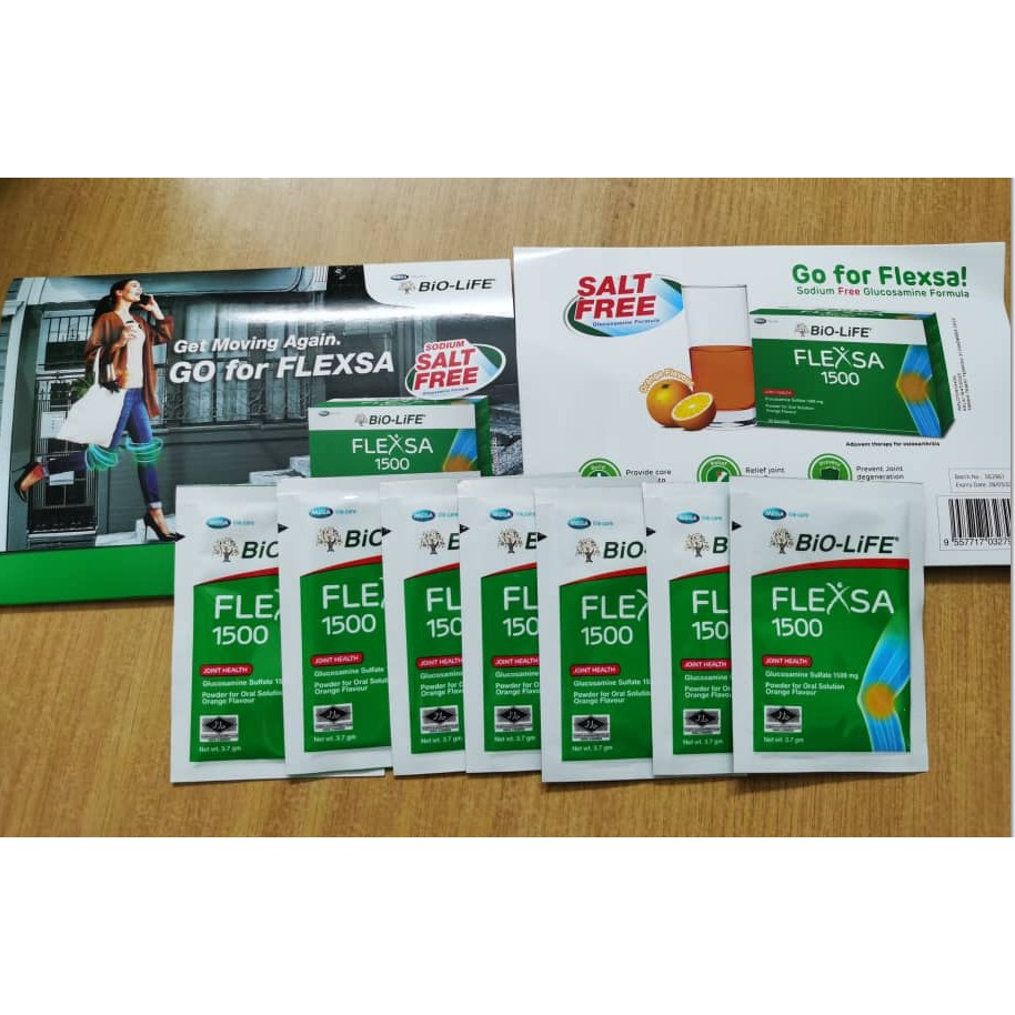 BIOLIFE FLEXSA 1500 GLUCOSAMINE Sachet (Expiry date 28/05/2022 ...