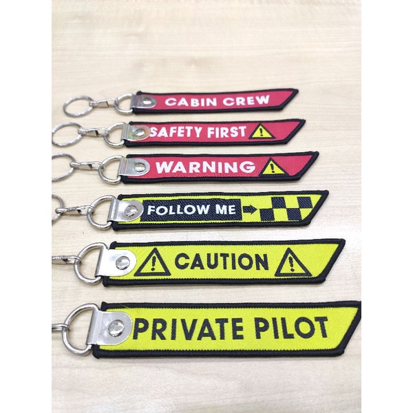 Keychain flight cabin crew safety first warning caution follow me ...