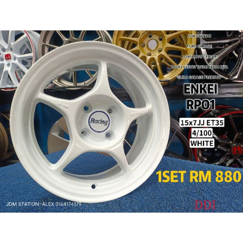 READY STOCK SPORT RIM BARU ENKEI RPO1 15INC AXIA BEZZA MYVI ALZA WIRA ...