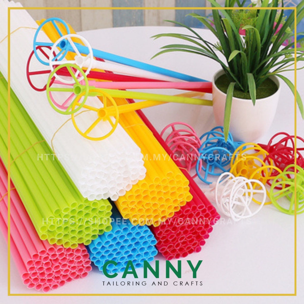 50 sets Balloon Stick Large Stick with Balloon Handle F/L / Stik Belon ...