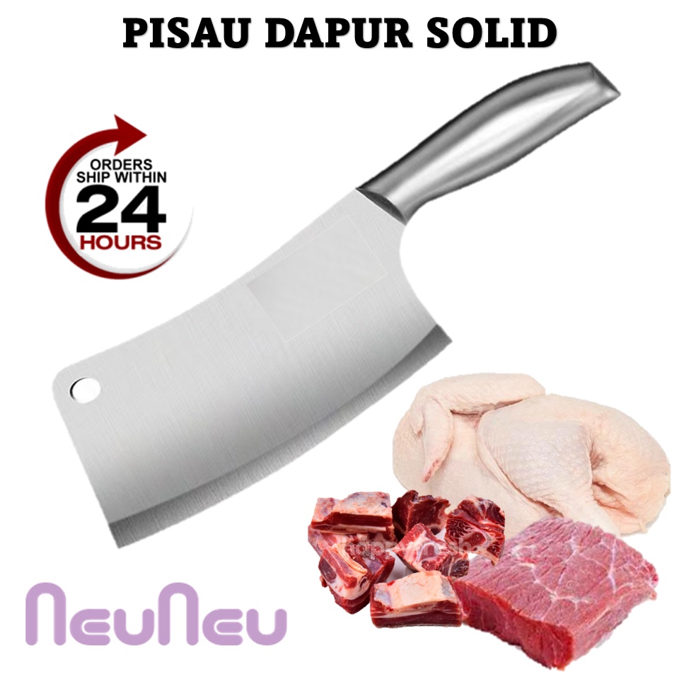 PISAU POTONG DAGING TULANG HEAVY DUTY TEBAL TAHAN LASAK STAINLESS STEEL ...