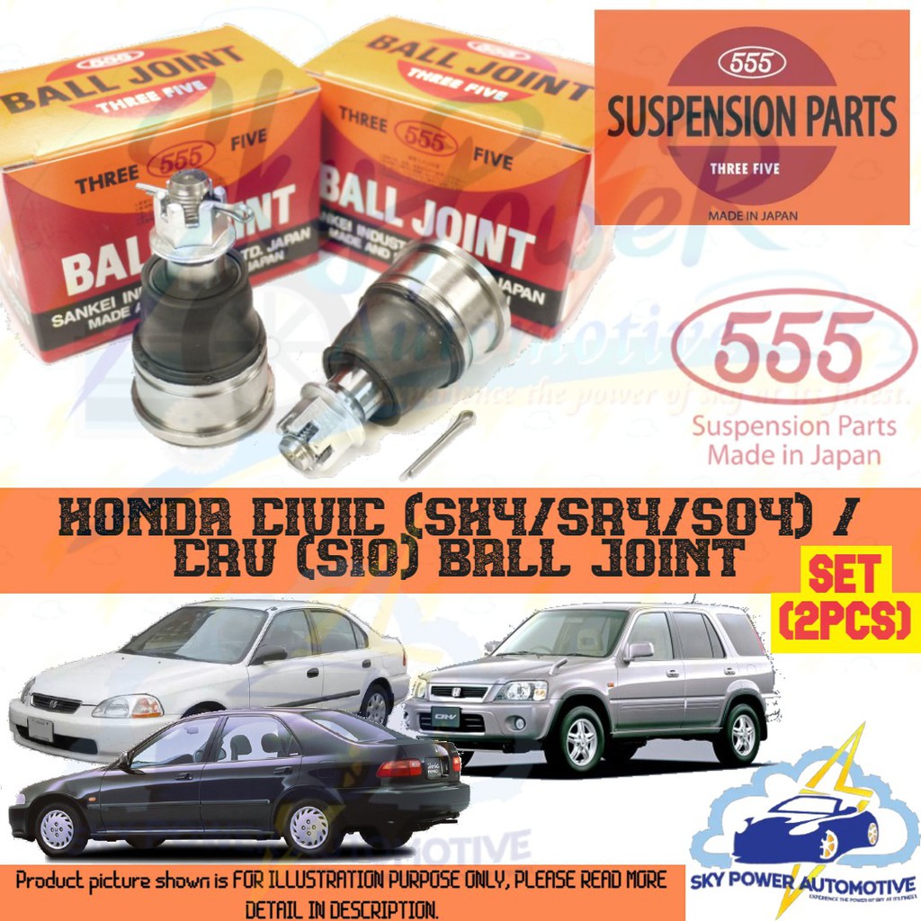 HONDA CIVIC (SH4/SR4/SO4) / CRV (S10) 555 JAPAN BRAND BALL JOINT (SET ...