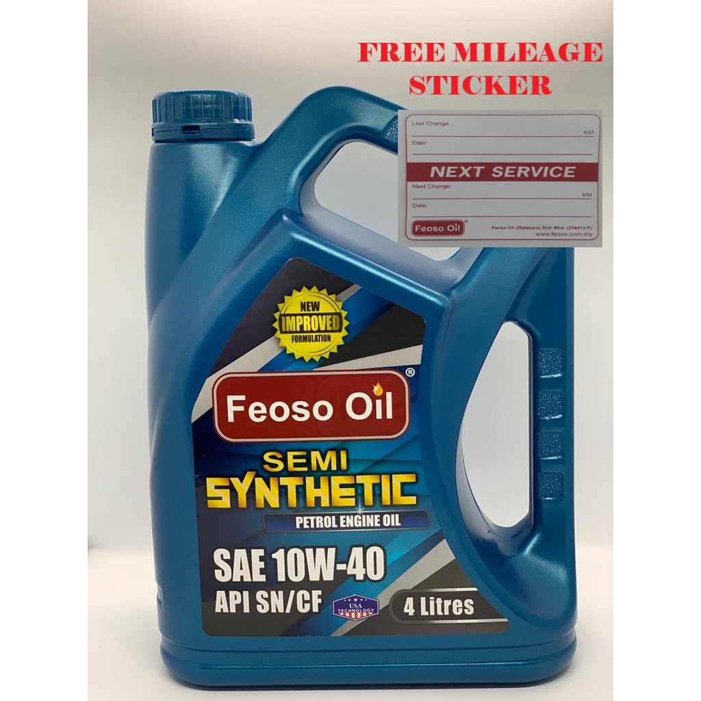 🔥100% ORIGINAL🔥FEOSO OIL SEMI SYNTHETIC SAE 10W-40 [READY STOCK ...