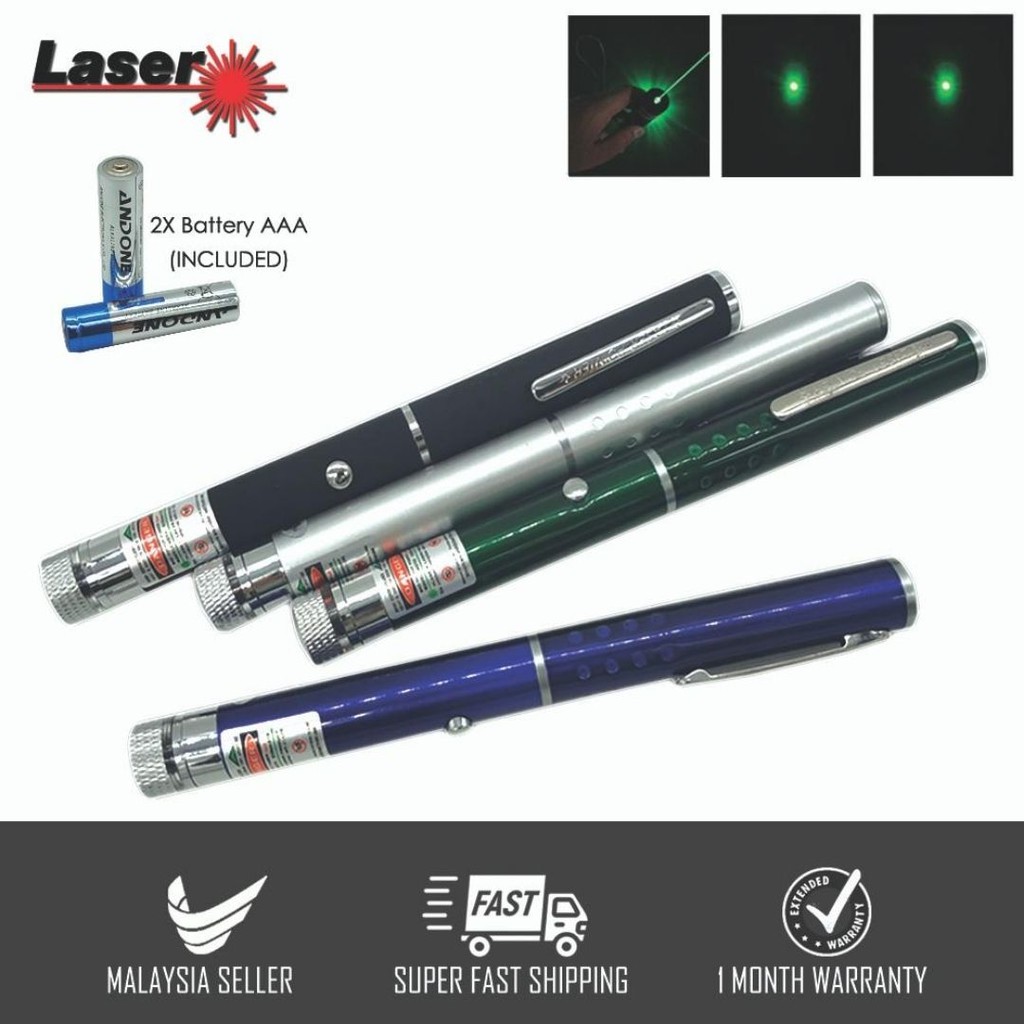 Green Laser Pen Pointer - Wireless (Battery Operated)/Adjustable Long Range High Beam/Free ...