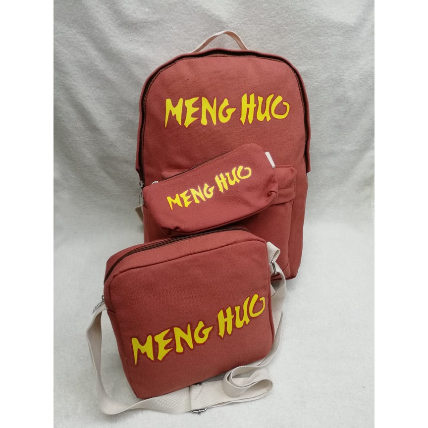 3 in 1 Set Backpack Travel bag Meng Huo Bag Unisex Korean Fashion Men ...