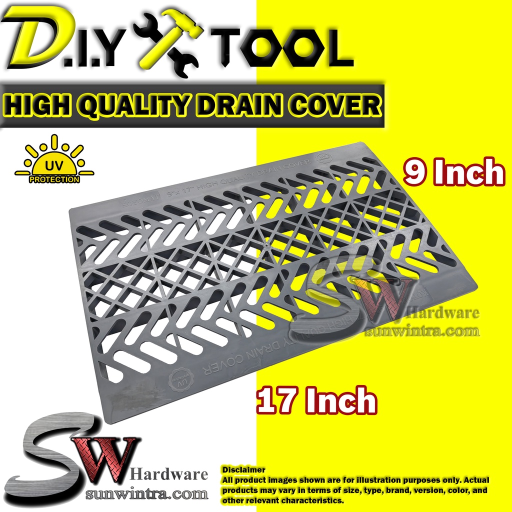 SW Hardware Heavy Duty High Quality Plastic Drain Cover 9 Inch x 17 ...