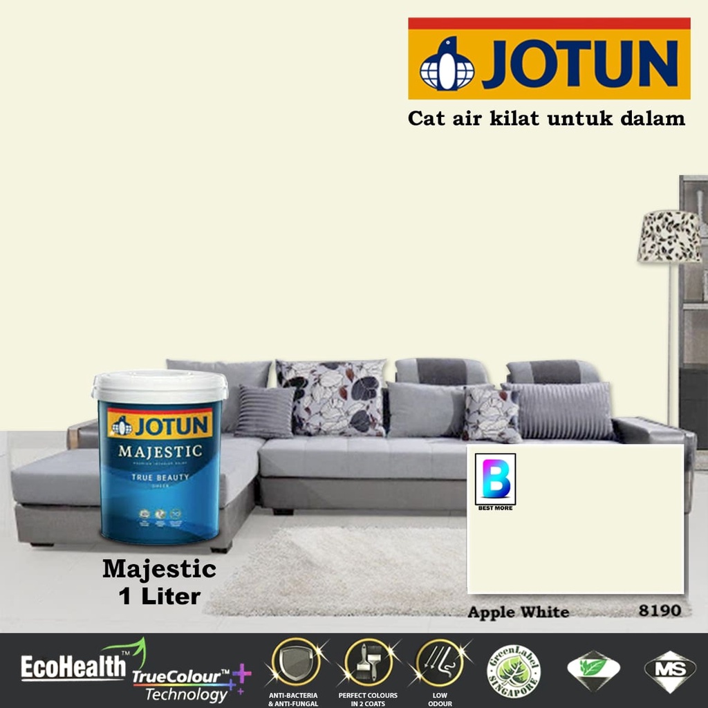 Jotun Majestic True Beauty Collection 1 Liter Spring Dew 8159 / Apple ...