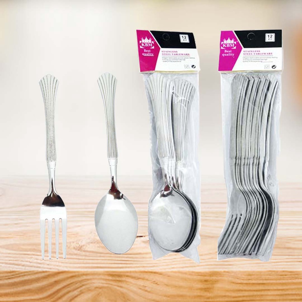 US Stainless Steel Fork / Spoon (12pcs) | Shopee Malaysia