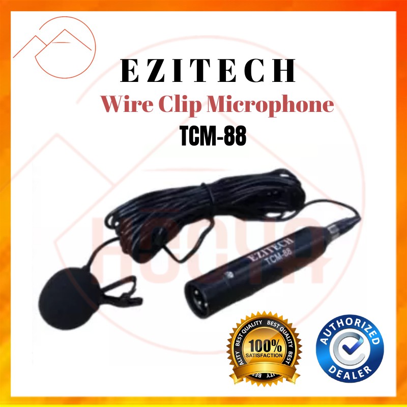 Ezitech TCM-88 Phantom Powered Wired Lavalier Clip Microphone | Shopee ...