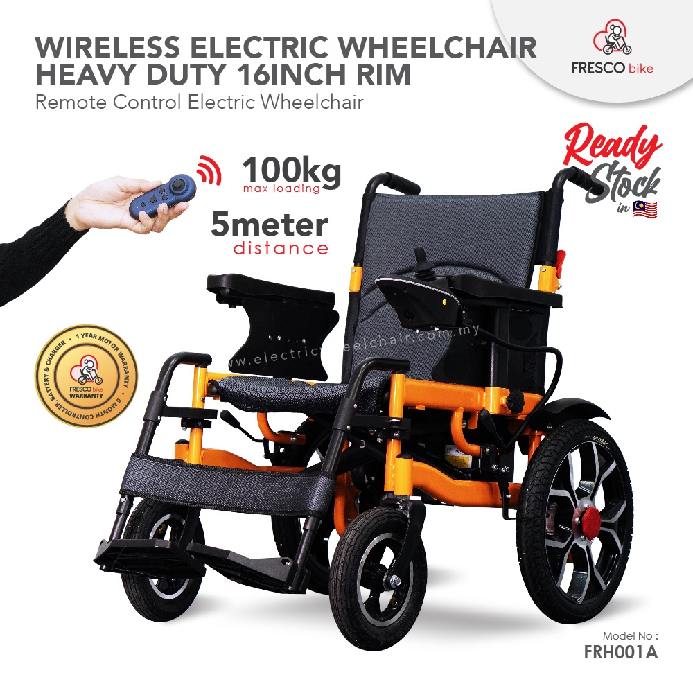 Wireless Electric Wheelchair 16inch Rim Remote Control Electric ...