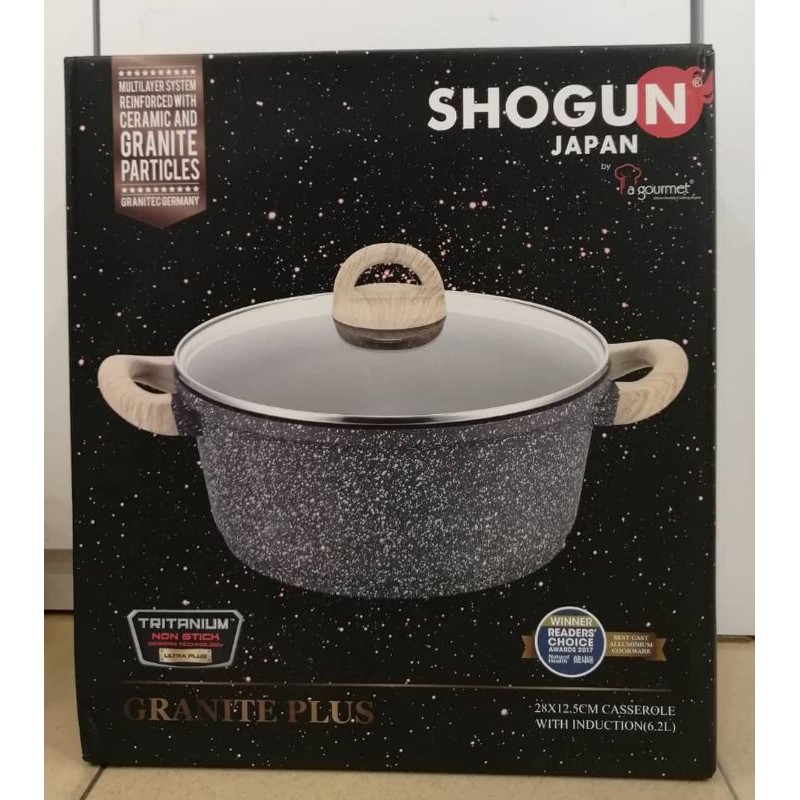 SHOGUN GRANITE PLUS 28cm CASSEROLE with INDUCTION (6.2L) | Shopee Malaysia