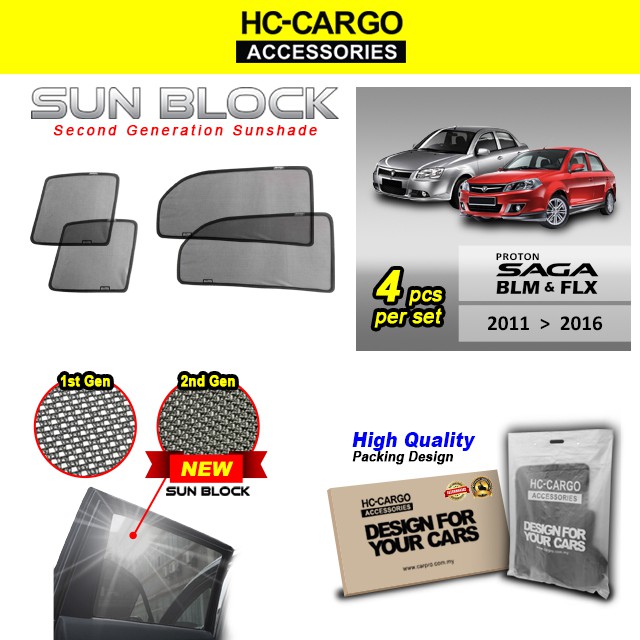 SUN BLOCK Proton Saga BLM & FLX 2011 - 2016 Second Generation Magnetic ...