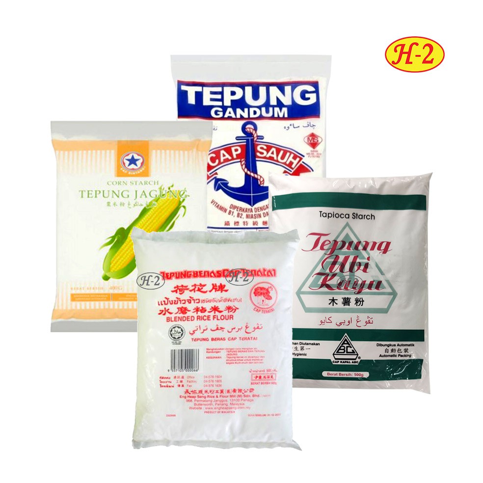 Tepung Jagung/ Gandum Cap Sauh/ Ubi Kayu/ Beras Teratai - Starch/Flour ...