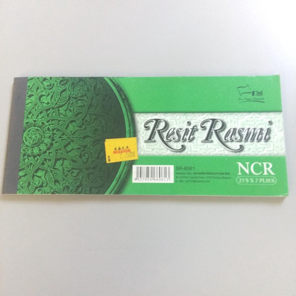 Resit Rasmi / Official Receipt NCR Carbonless (25's x 2 plies) | Shopee ...