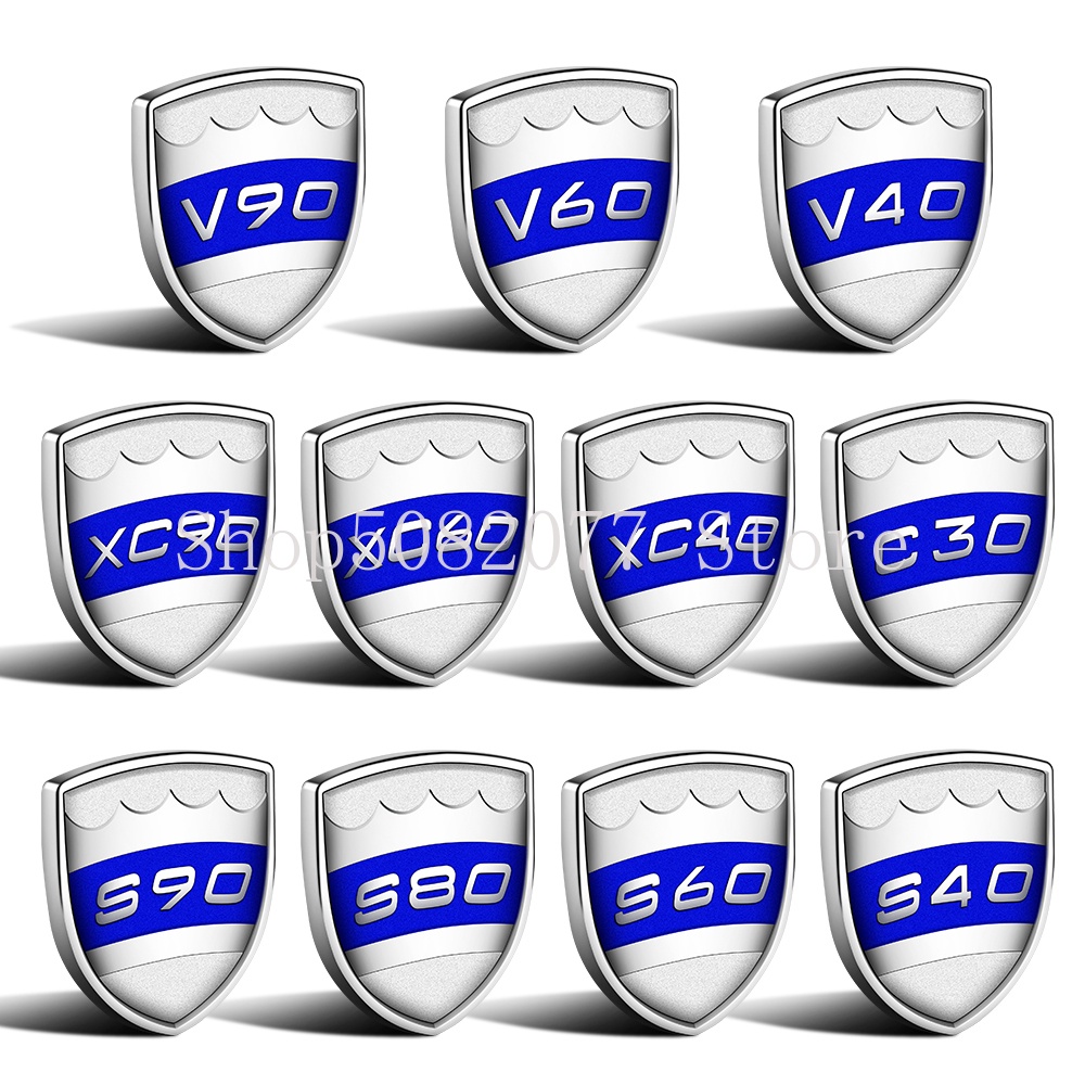 2pcs Shield Emblem Model Nameplate Badge Car Side C-pillar Sticker for ...