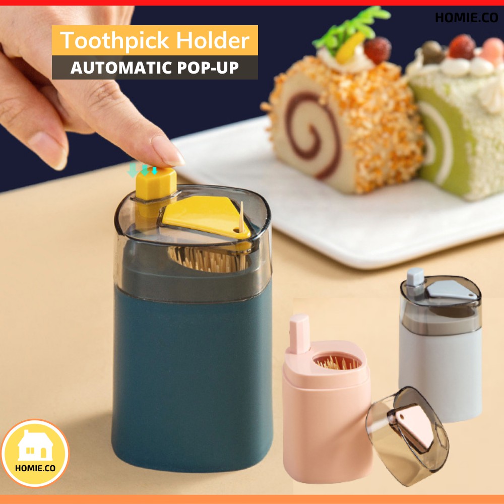 Automatic Push type Pop-up Toothpick Holder Toothpick Dispenser Kotak ...