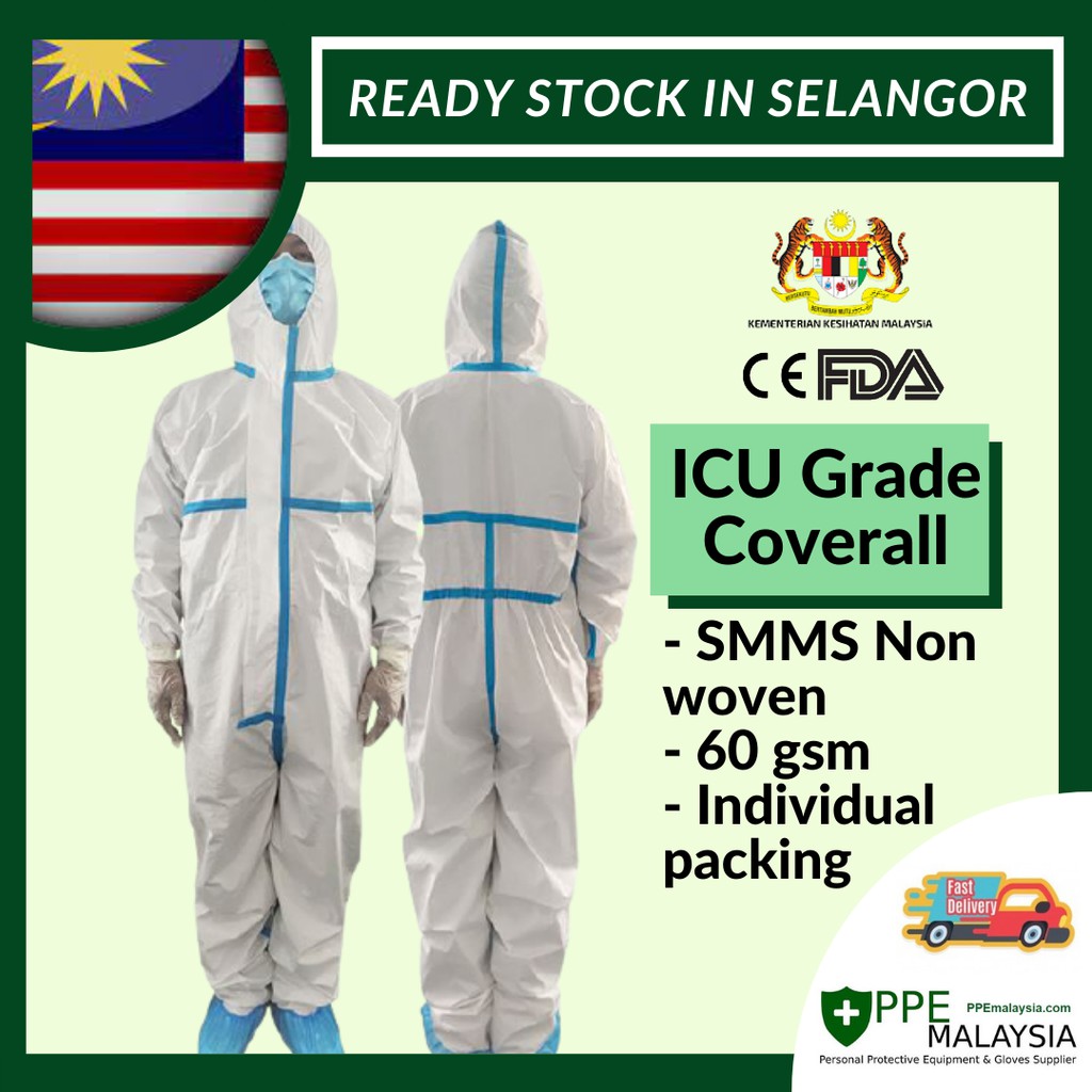 [kl Ready Stock] Frontliner Ppe Suit Medical Coverall Jumpsuit
