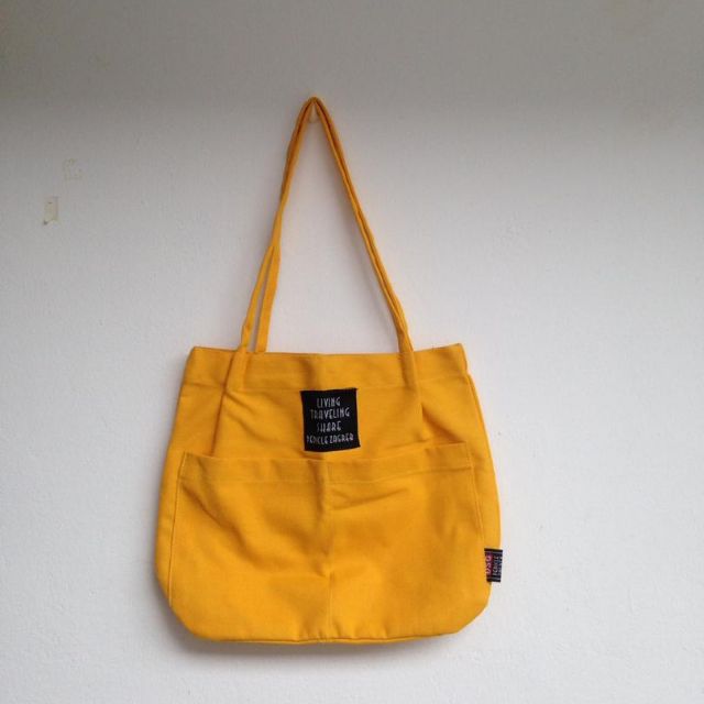 Yellow Canvas Bag for Student | Shopee Malaysia