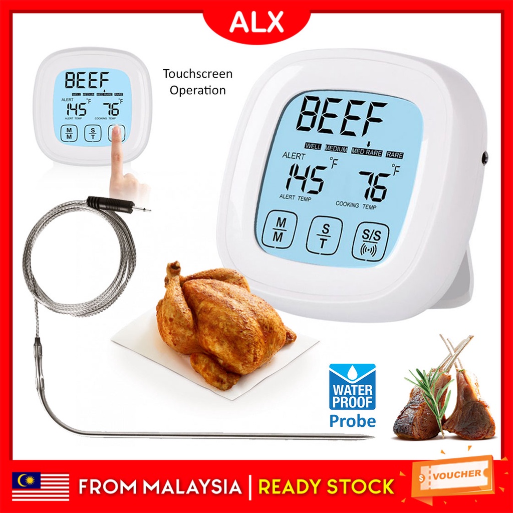 ALX Touchscreen Oven Meat Timer Accurate Digital Grill Cooking Roasted ...