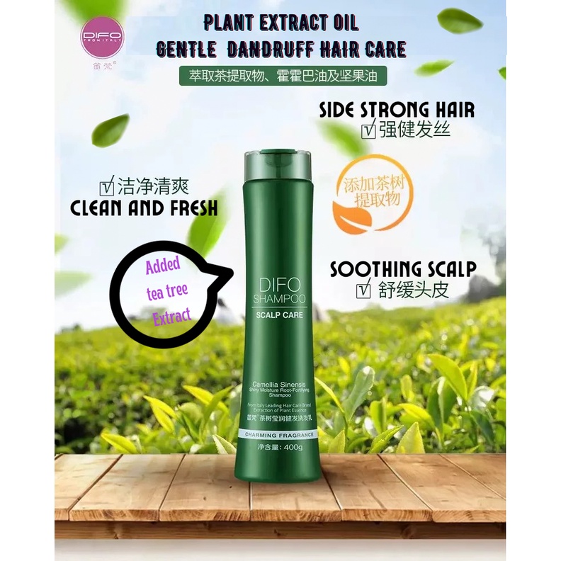 DIFO SCALP CARE CAMELLIA SINENSIS SHINY MOISTURE ROOT-FORTIFYING SHAMPOO 笛梵茶树莹润健发洗发水 400ML ...