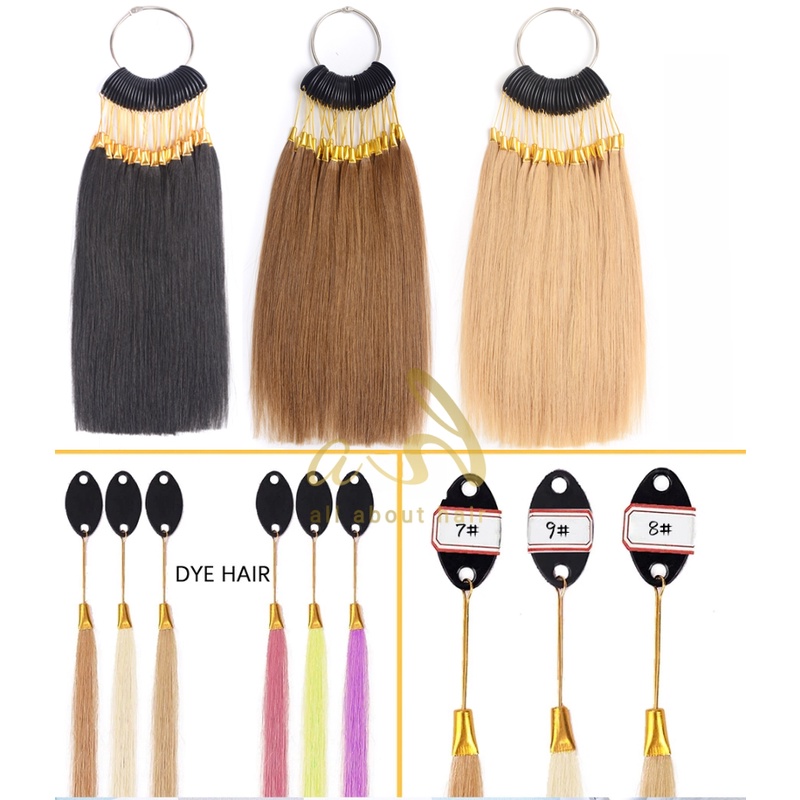 100% Human Real Hair 18cm Colour Trainning Hair Swatches Salon Testing ...