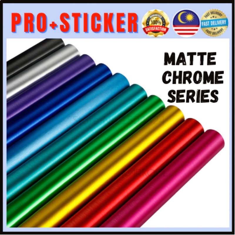 Matte Chrome Satin Car Film Wrapping Vinyl 152cm x 30cm for Car Vehicle ...