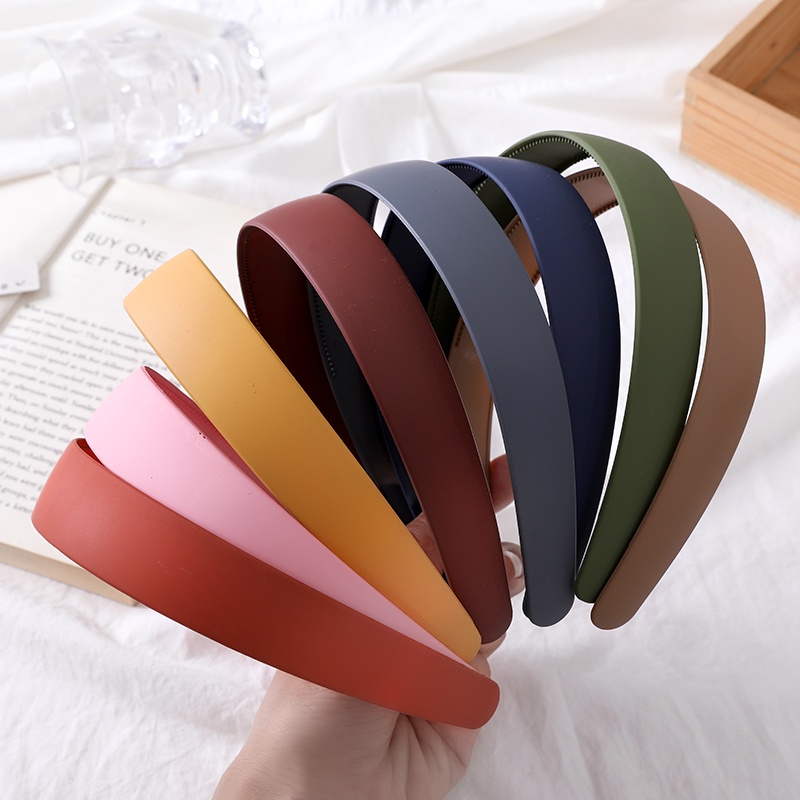 Wide Side Toothed Frosted Morandi Color Hair Band Korean Version Ins ...