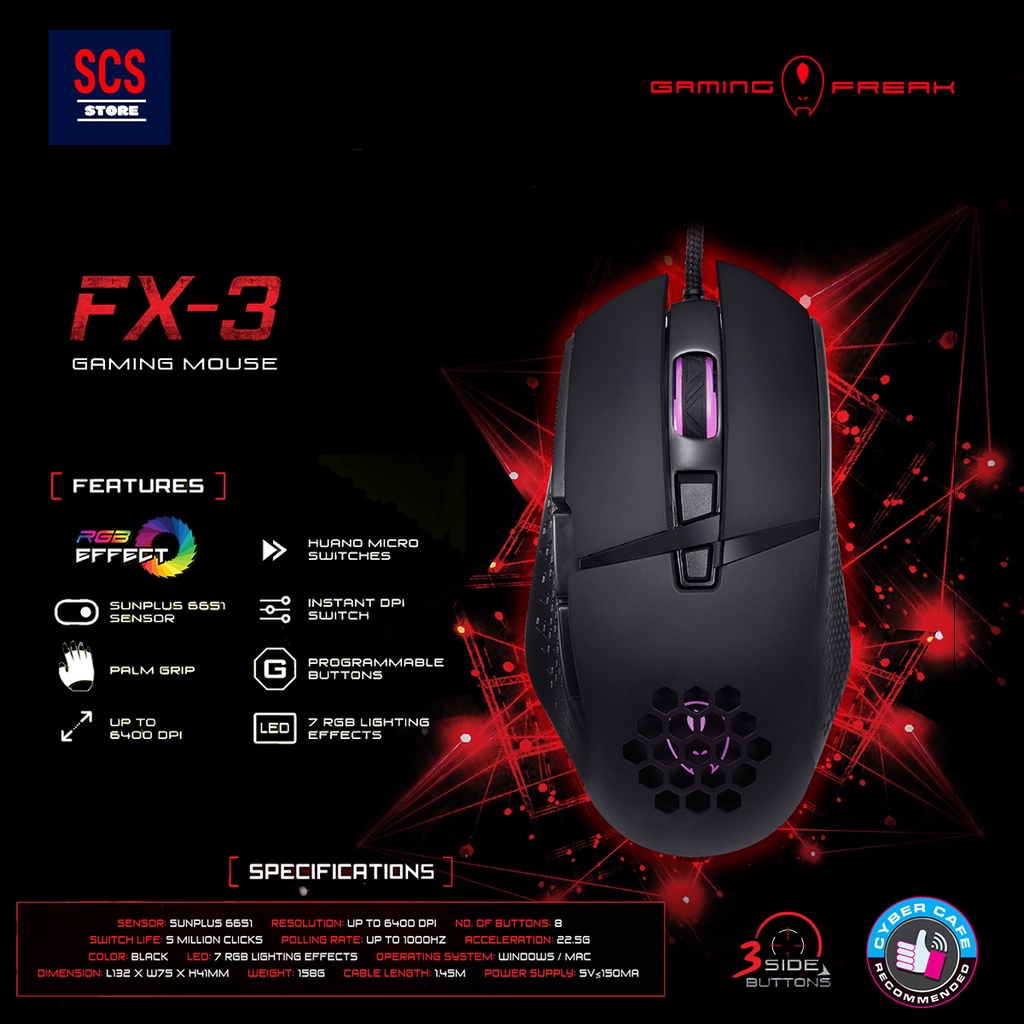 Gaming Freak FX2 / FX3 / FX5 / FX6 / FX7 / FX-S1 Gaming Mouse | Shopee Malaysia