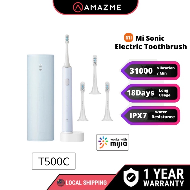 Xiaomi Mijia Smart Sonic Electric Toothbrush T500C - Light Blue | Shopee Malaysia