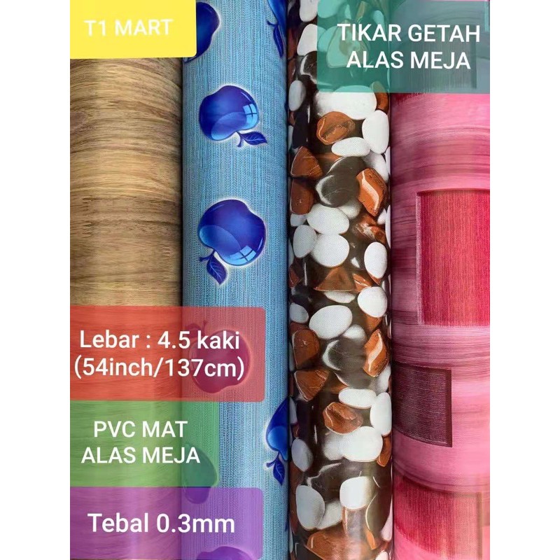 Tikar Getah Murah Alas Meja Table Cloth Plastic Alas Lantai (Floor Mat ...